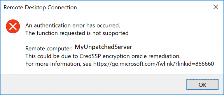 Microsoft Kinda, Sorta Broke RDP: That CredSSP RDP Error | Kerry Tyler ...